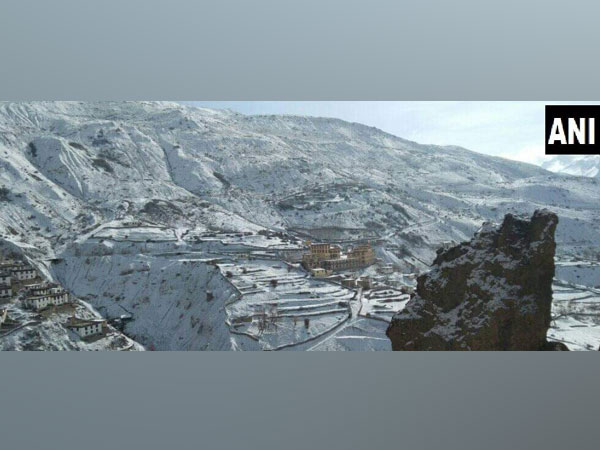 Himachal Pradesh: Dhankhar village of Lahaul-Spiti district witnesses snowfall