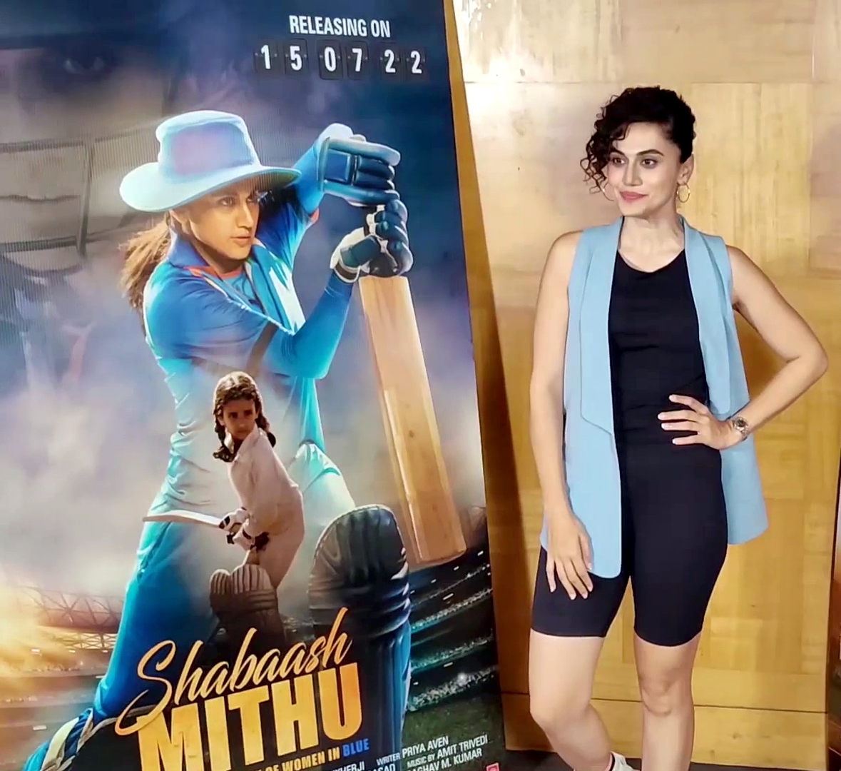 Taapsee Pannu promotes her upcoming film Shaabash Mithu in style