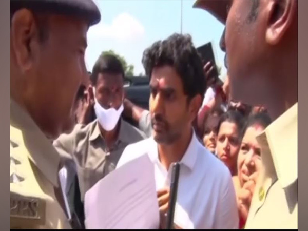 TDP leader Nara Lokesh stopped by police due to "law and order issue"