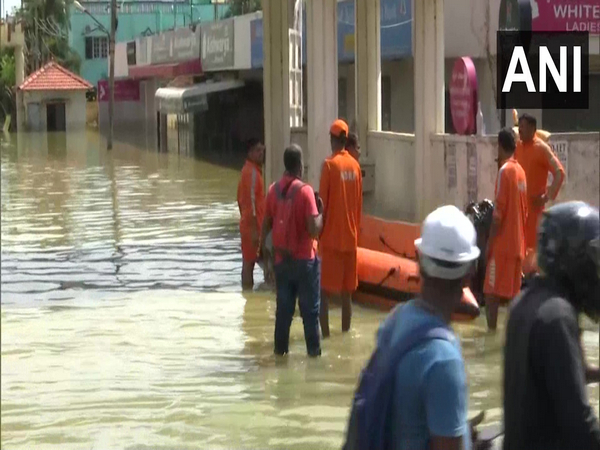 NDRF team deployed to rescue people from inundated residential society in Bengaluru