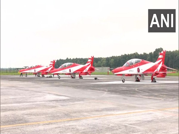 IAF's Surya Kiran Aerobatic Display Team conducts air show in Guwahati
