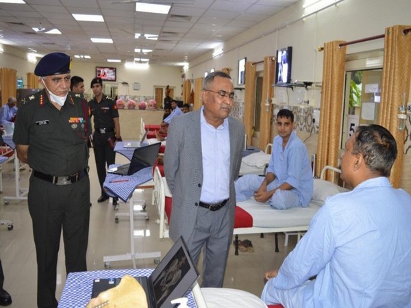 Delhi: Army chief with his wife visits Base Hospital ahead of Diwali