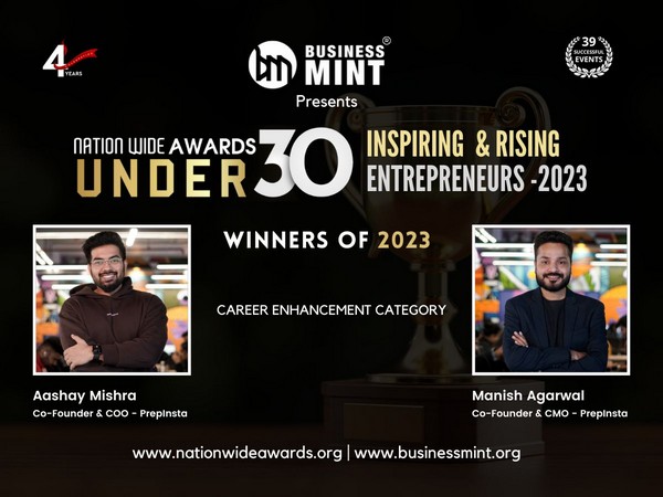 PrepInsta's Manish Agarwal and Aashay Mishra have won the Business Mint ...