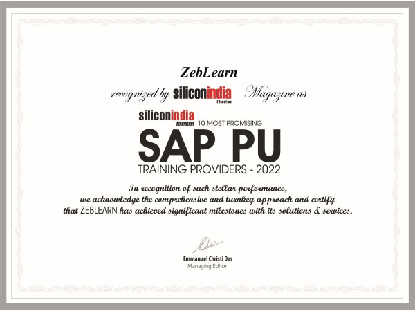 Zeblearn wins the "Most Trusted SAP & IT online training Edtech company ...