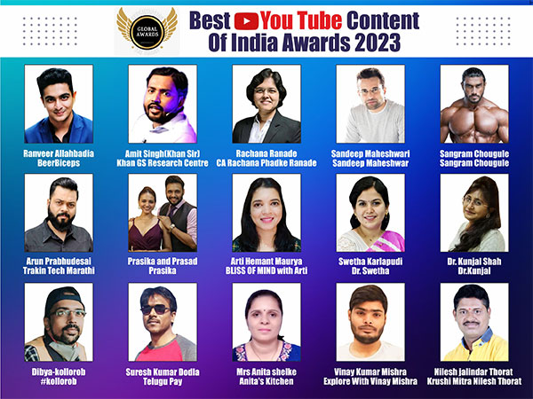 Global Awards announces winners of Best YouTube Content of India Awards ...