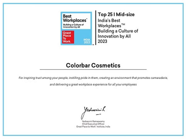 Colorbar Cosmetics amongst 'India's Best Workplaces Building a Culture ...