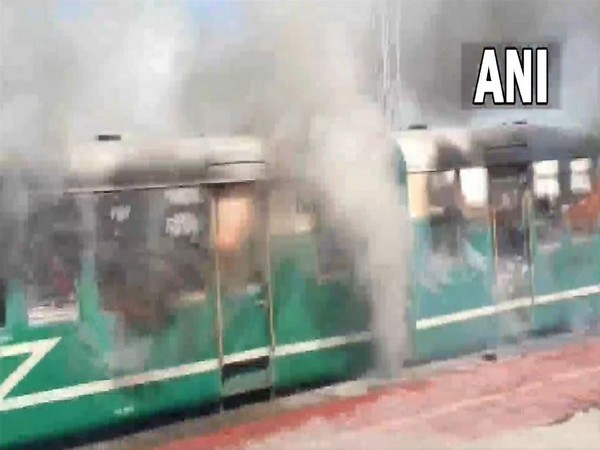 Fire breaks out in local train at Gujarat's Botad railway station