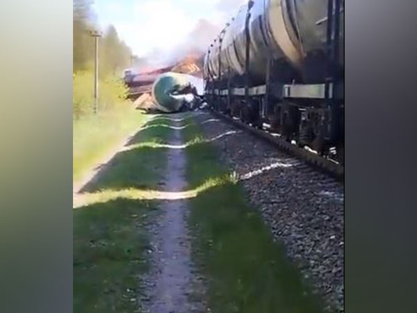 Russian freight train derails after "explosive device" detonates on track