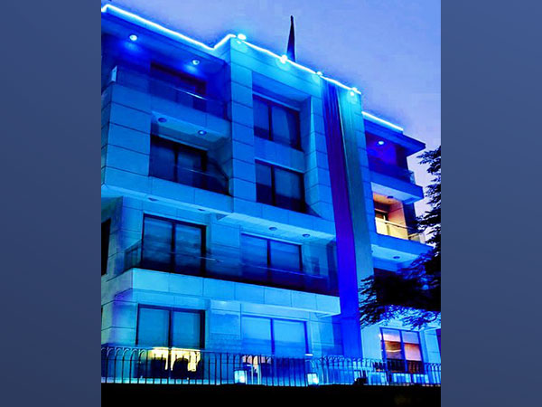 European Union delegation building in India illuminates in EU colours ...