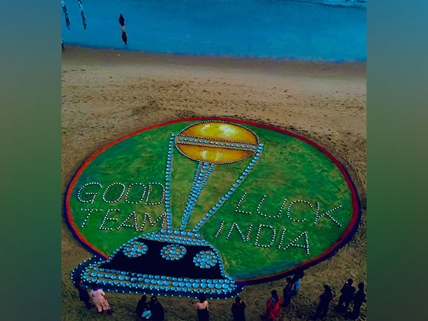 CWC 2023: Sand artist Sudarsan Pattnaik creates 56ft World Cup trophy ...
