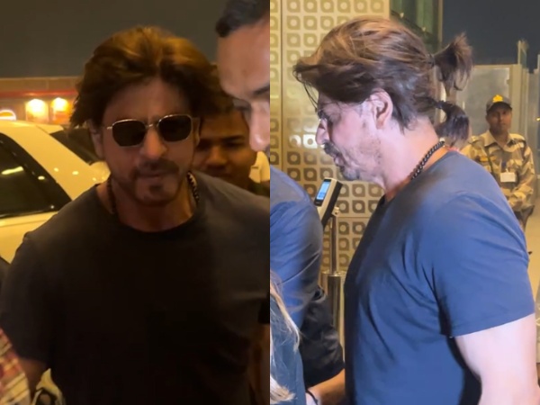 Shah Rukh Khan sports ponytail look as he gets snapped at Mumbai airport