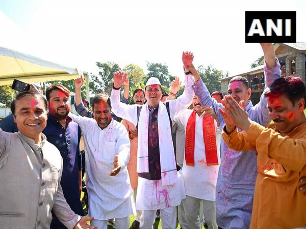 Uttarakhand: CM Dhami attends Holi Milan programme at his residence in Dehradun