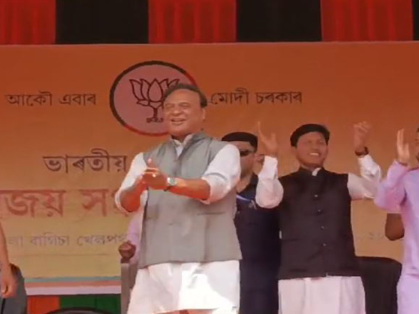 Assam CM Sarma dances during election campaign in Jorhat