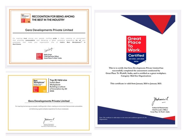 Gera Developments wins India's Best Workplaces™ in Real Estate 2024 and ...