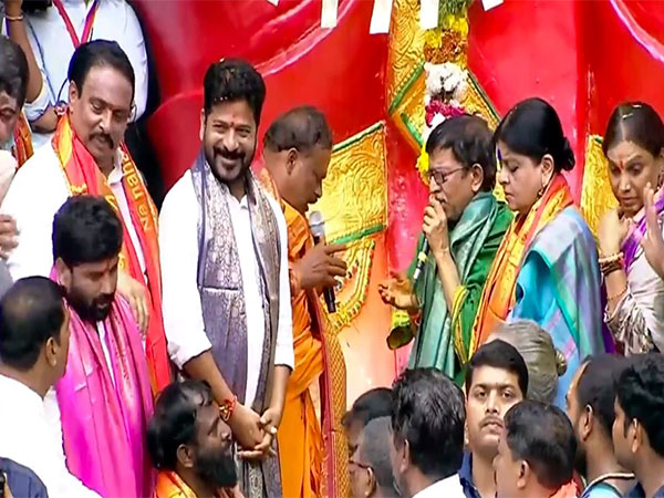 Telangana: CM Revanth Reddy participates in Ganesh Puja celebration in ...