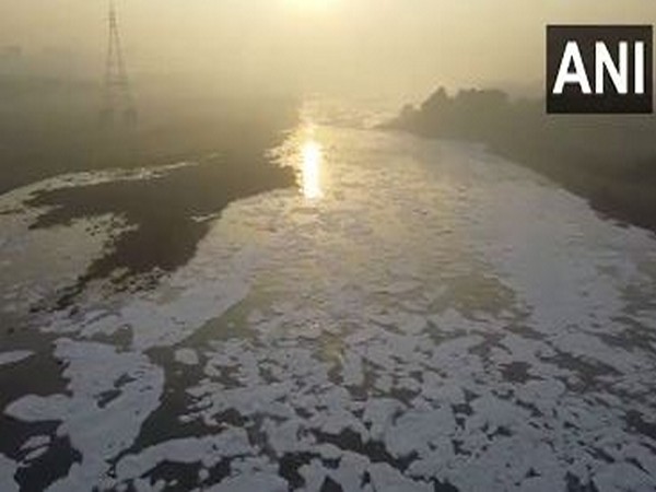 Delhi: Toxic foam floats on Yamuna River in Kalindi Kunj