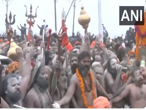 Maha Kumbh 2025: Naga sadhus proceed towards Sangam for first Amrit Snan
