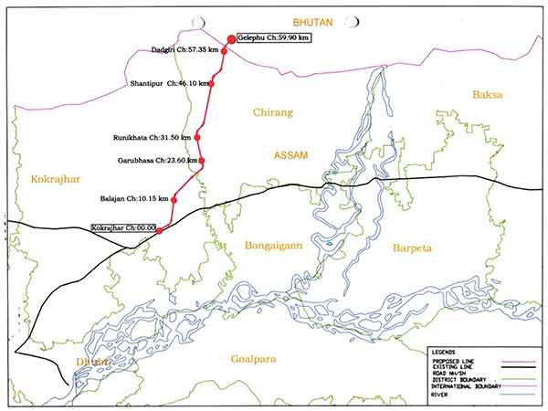 Proposed 69.04 km railway line will connect Kokrajhar in Assam to ...