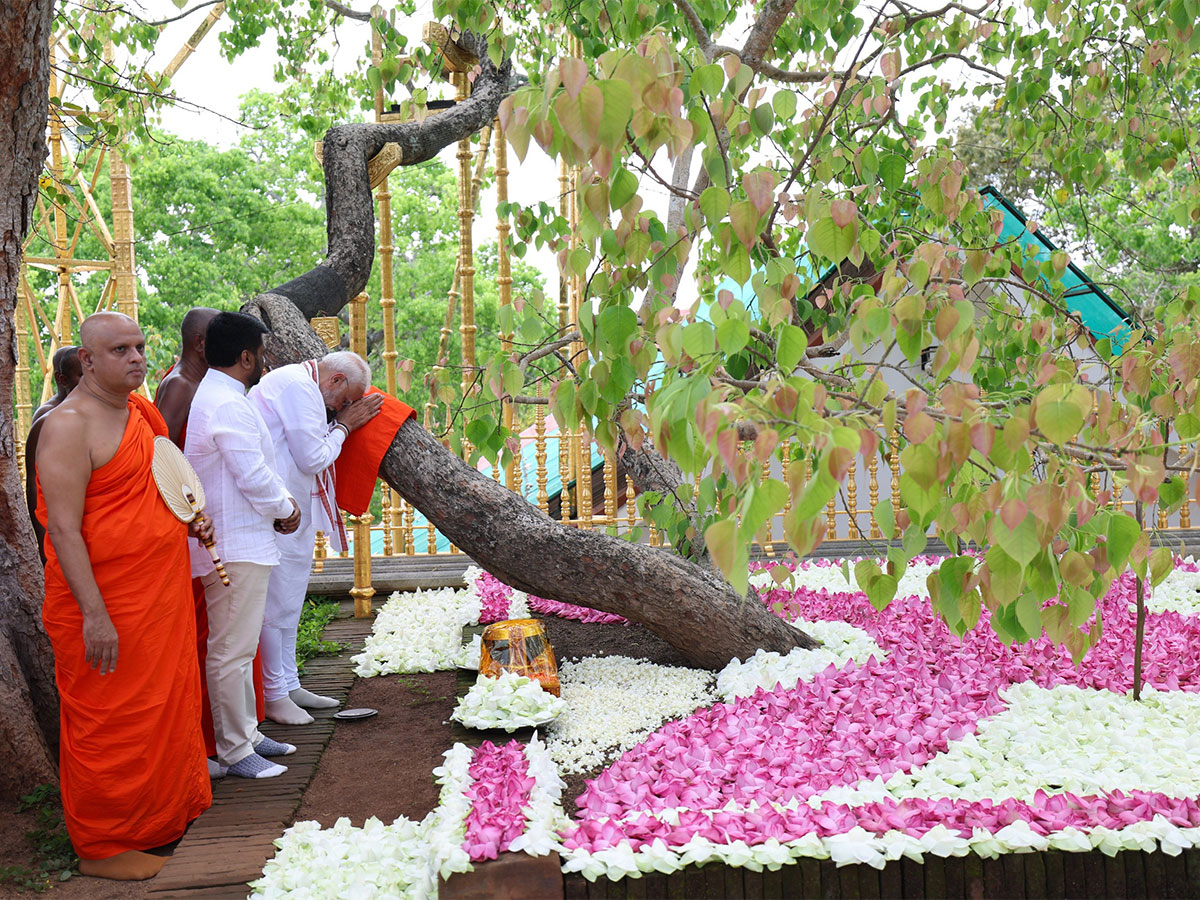 PM Modi, SL President offer prayers at Jaya Sri Maha Bodhi Temple in Anuradhapura