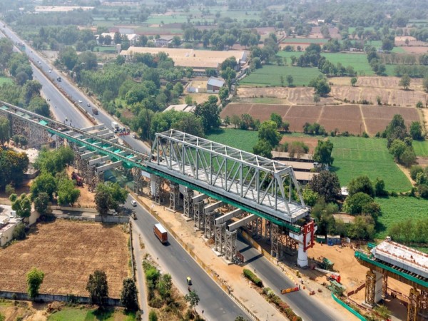 Gujarat: First 100m span of 2 X 100 m long steel bridge launched over NH-48 for bullet train project