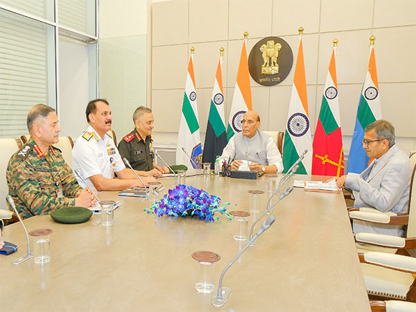 Rajnath Singh holds high-level meeting with Defence Secretary, CDS, Navy and Army Chiefs