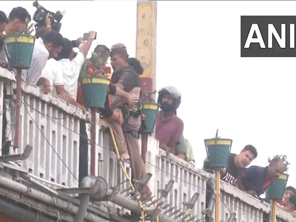 J-K: SDRF rescues stranded man from River Tawi as water level rises due to overnight rainfall