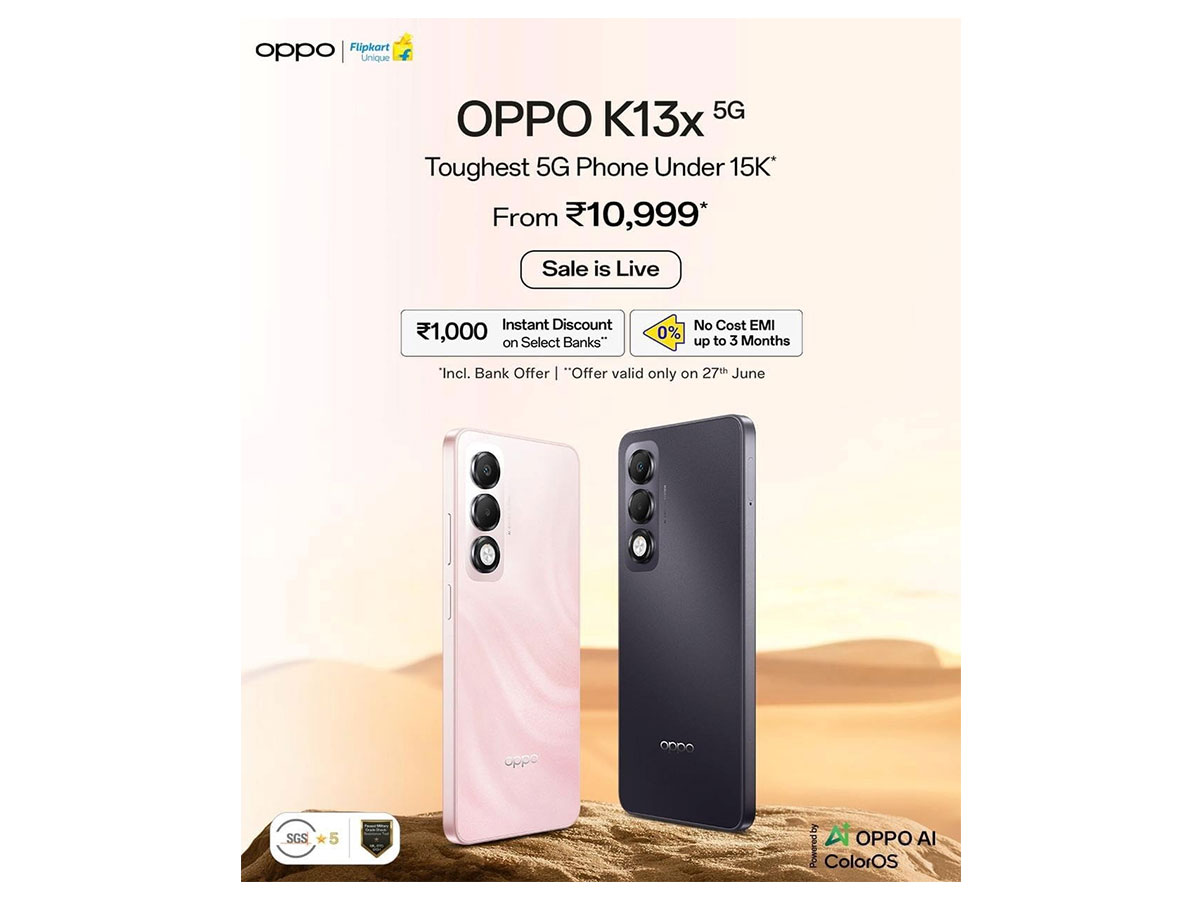 OPPO K13x 5G - The Toughest and Most Durable Smartphone Goes on Sale Today