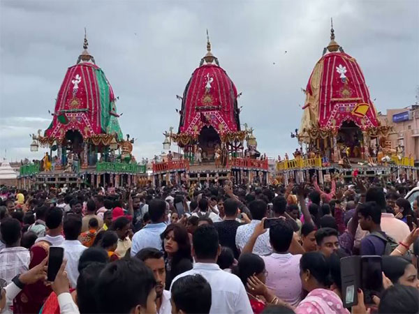 Devotees witness Lord Jagannath, Balabhadra and Subhadra during 'Adhara ...