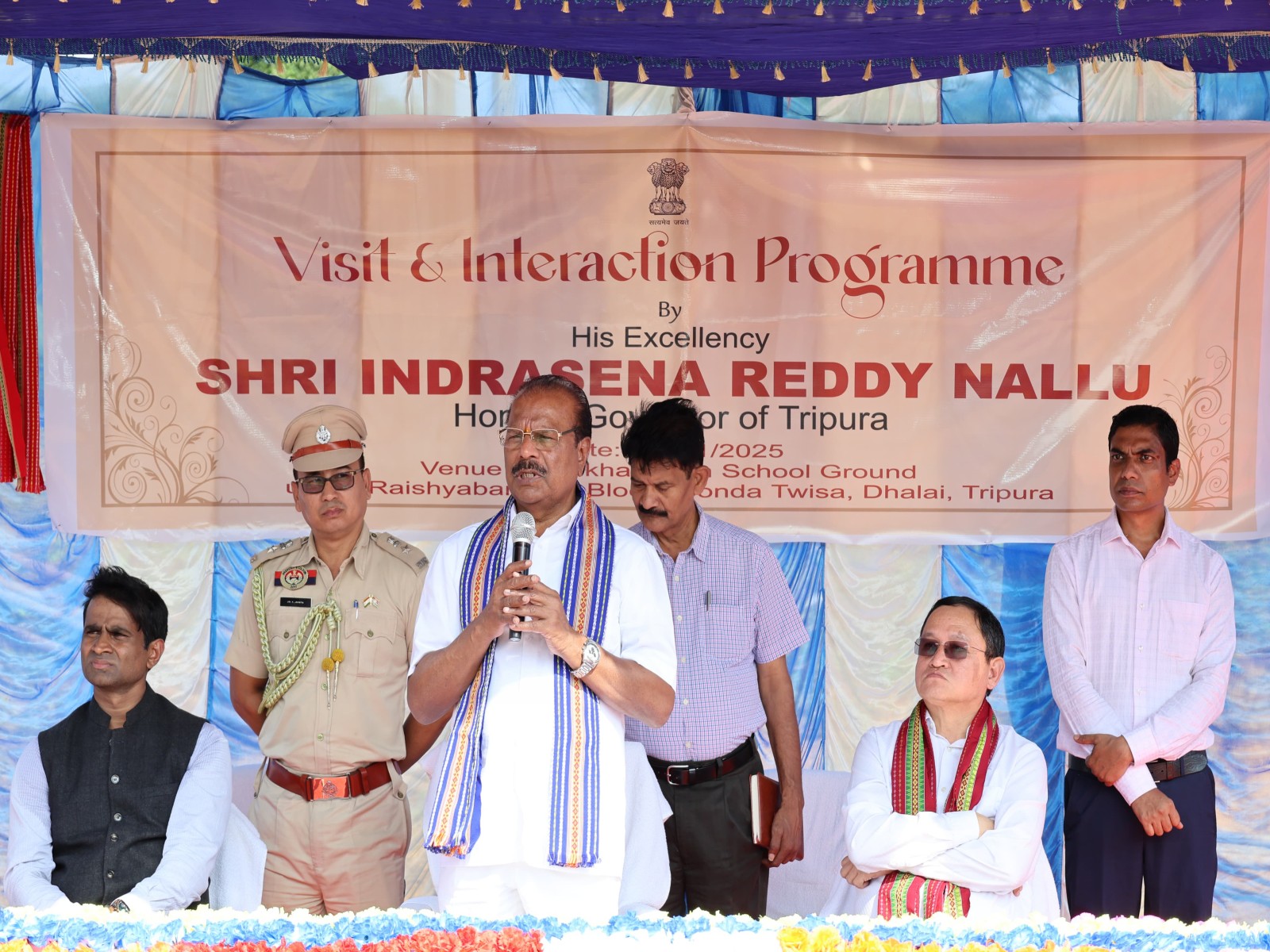 Tripura Governor Indra Sena Reddy visits remote border villages in Dhalai, reviews development works