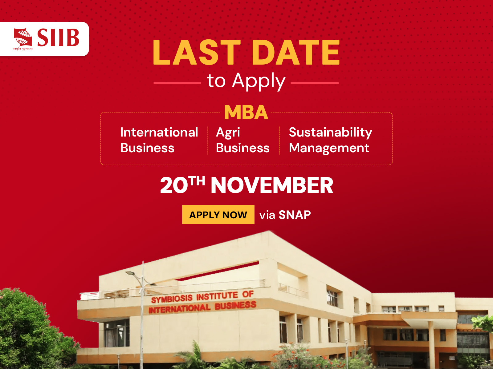Last Chance to Apply: SIIB Admissions Closing Soon Through SNAP 2025 ...