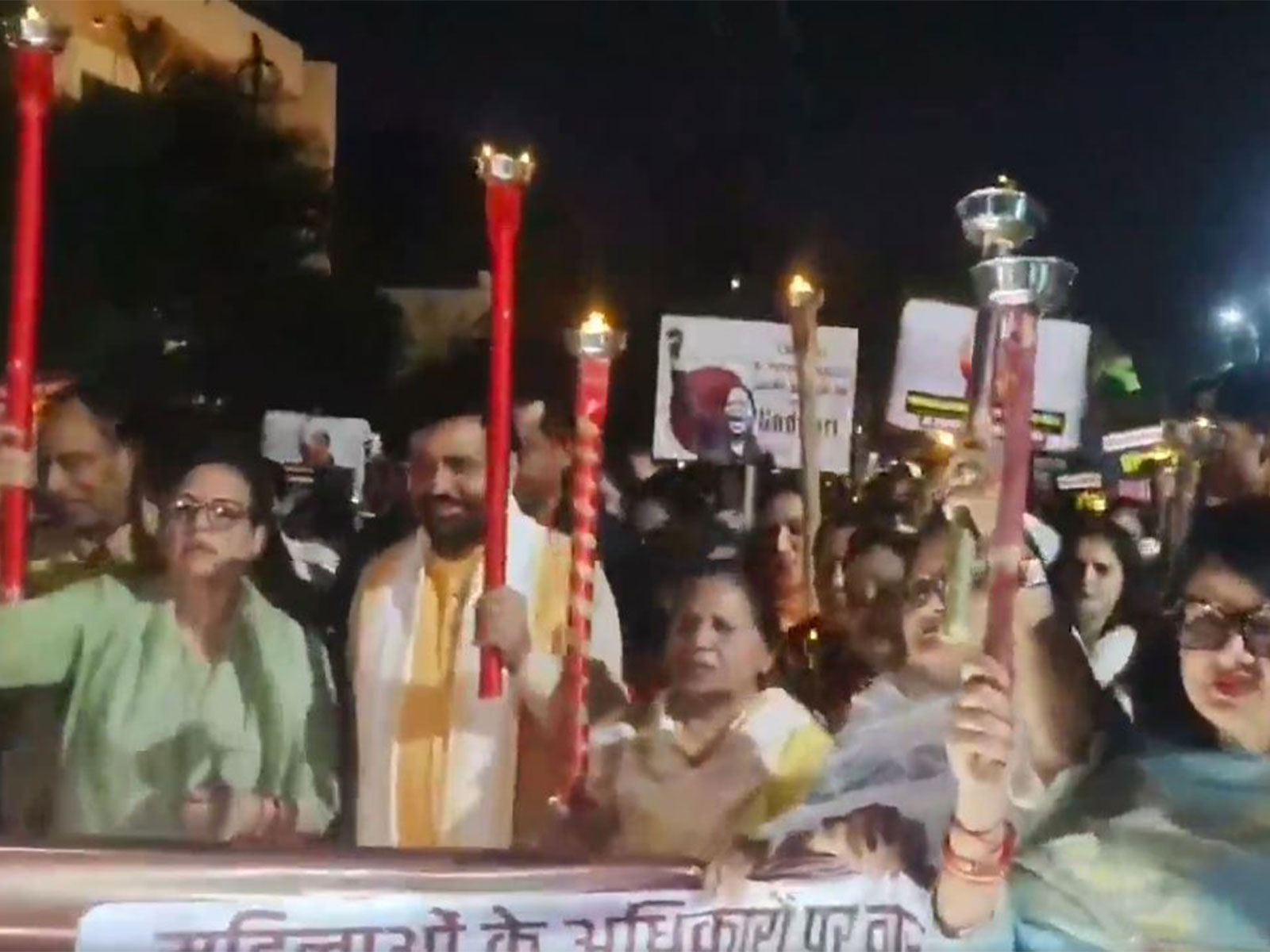 Haryana CM Nayab Singh Saini leads 'Mahila Aakrosh Mashaal Yatra' in ...