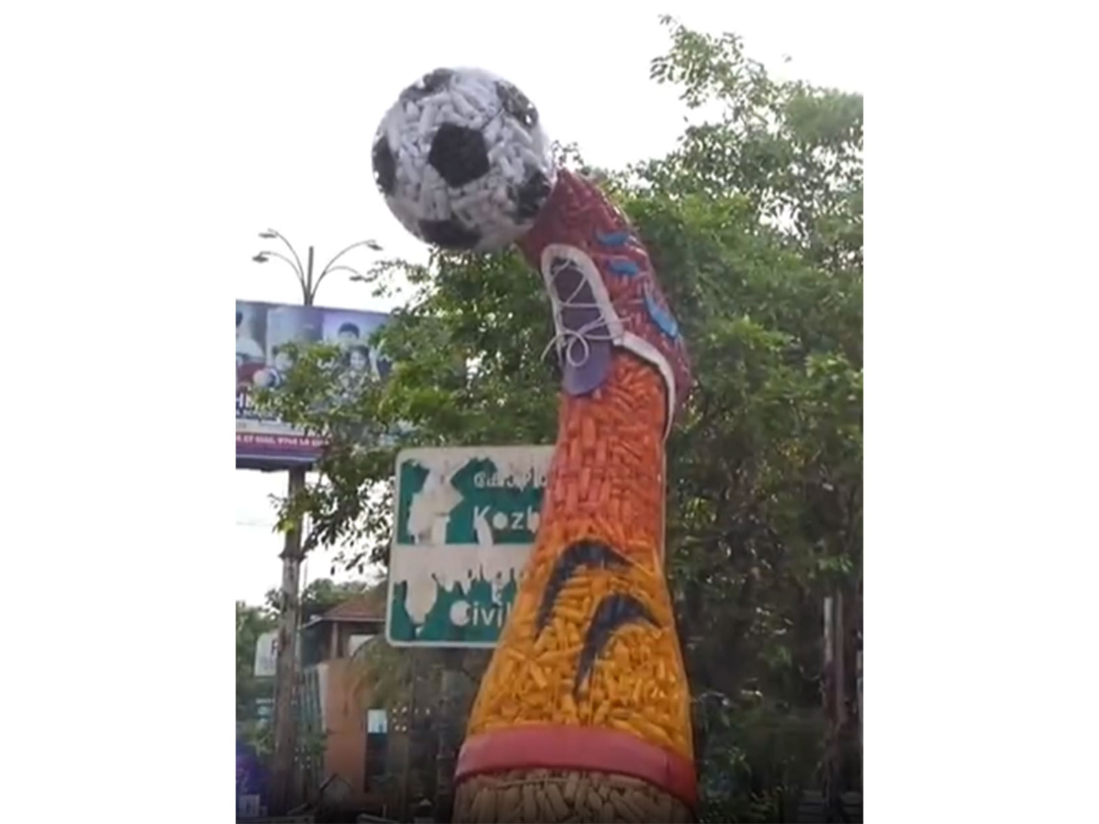 Malappuram welcomes FIFA World Cup with giant football sculpture made ...