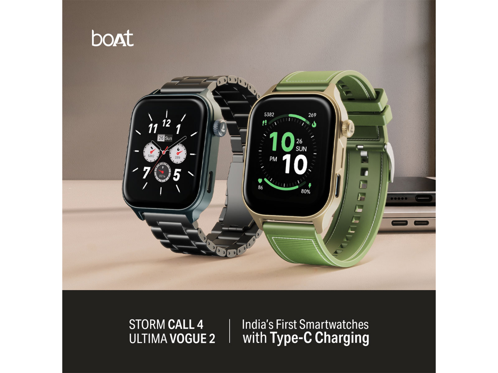 boAt launches India's first Type-C charging Smartwatch lineup