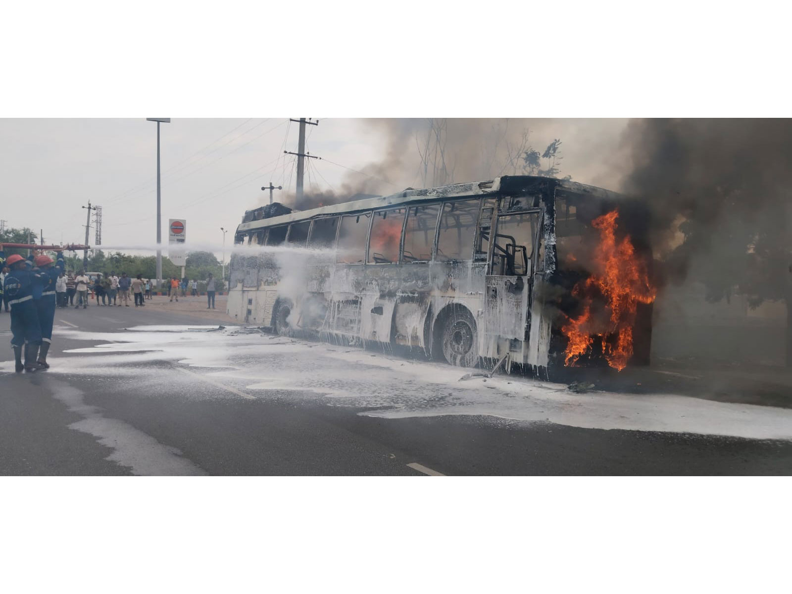 TGSRTC electric bus catches fire on Karimnagar-Hyderabad route; all 39 ...