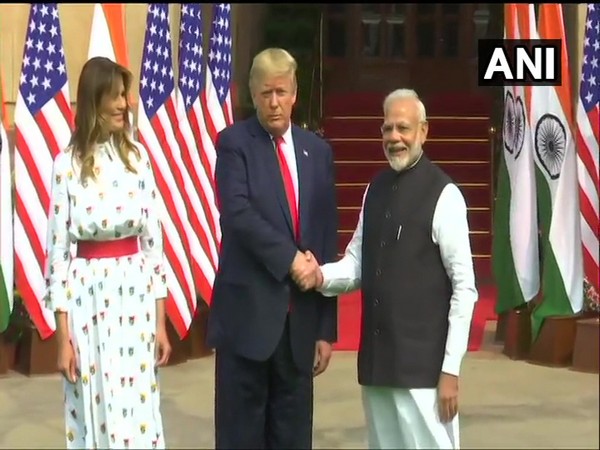 Modi-Trump meet at Hyderabad House, pose for handshake