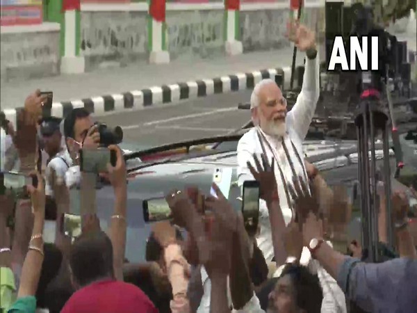 PM Modi holds roadshow post-arrival in Chennai