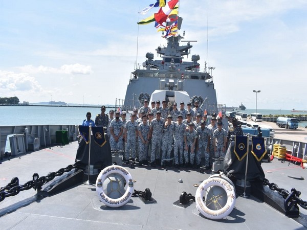 Indian Naval ships Sahyadri, Kadmatt visit Singapore for South East ...