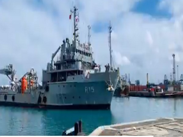 Indian naval ship INS Nireekshak assisting in salvage operations in ...