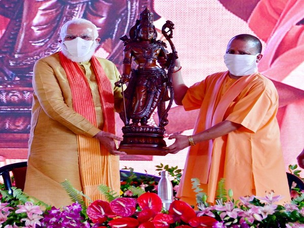 UP CM presents Lord Ram's idol to PM Modi in Ayodhya