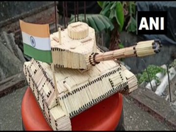 Odisha: Artist prepares Indian army tank model using matchsticks