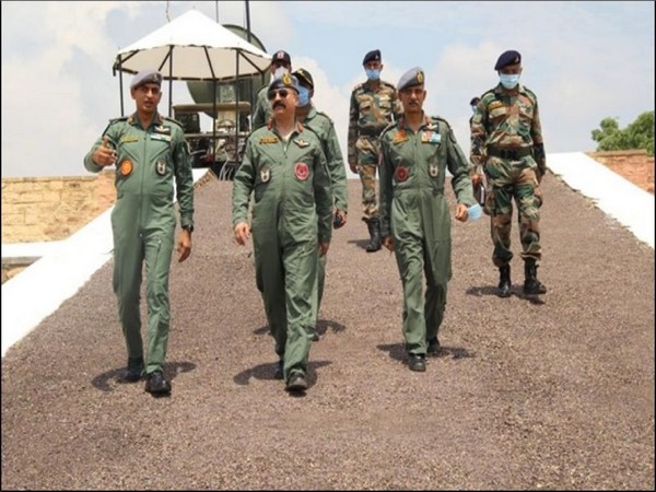 Lieutenant General AK Suri carries out live firing from Rudra Helicopter