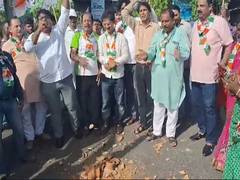 Congress holds 'Matka Phod' protest against water crisis in Delhi