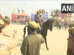 DIG Maha Kumbh orders horse-mounted police to clear Triveni Sangam Ghat
