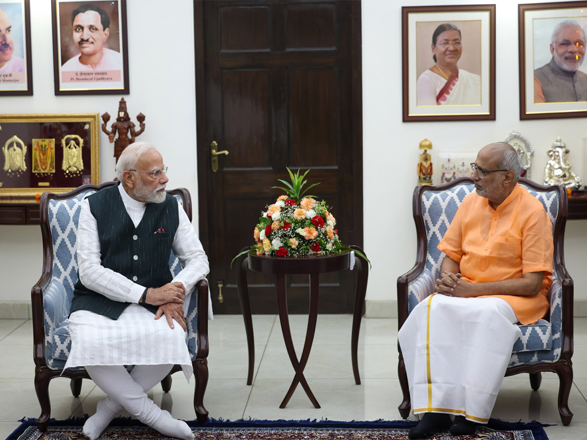 PM Narendra Modi meets Vice President-elect CP Radhakrishnan in New Delhi