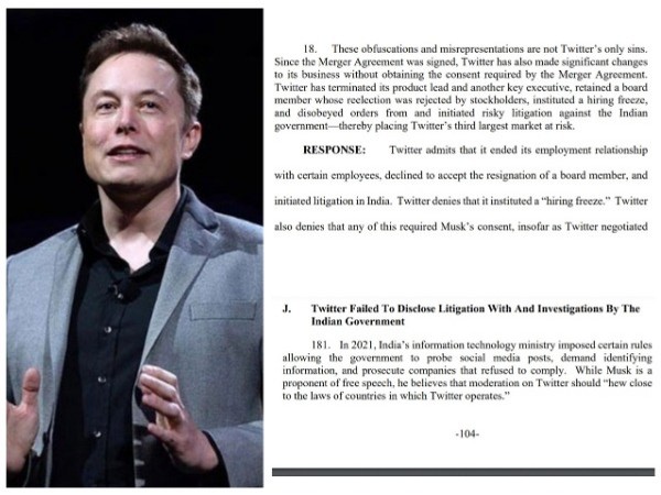 In Twitter Vs Musk lawsuit, Elon Musk says Twitter failed to disclose ...