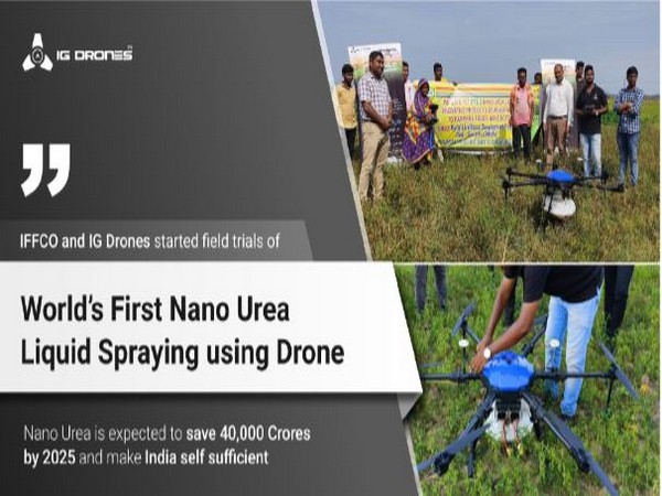 IFFCO and IG Drones started field trials of the world's first nano urea liquid spraying using drone