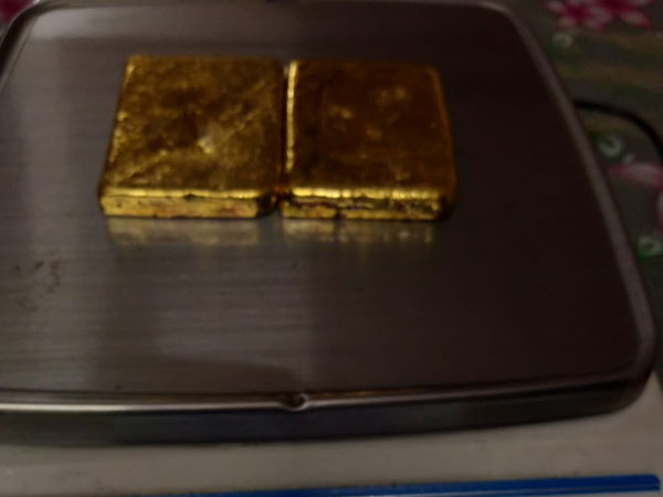 Extracted gold seized from three passengers at Thiruvananthapuram airport